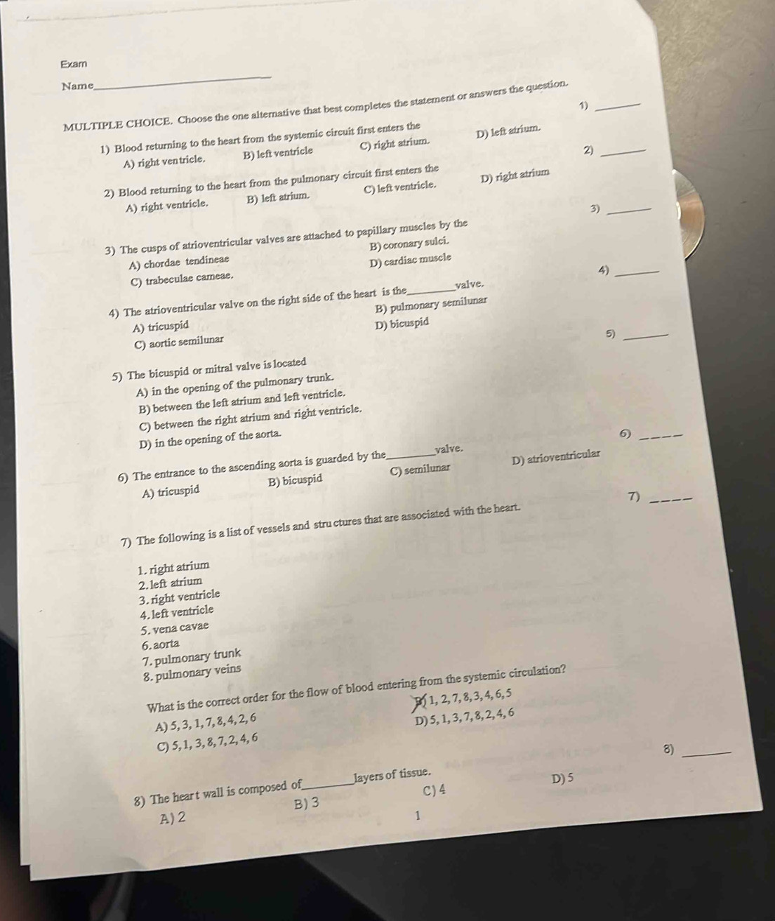 Solved: Exam Name _ MULTIPLE CHOICE. Choose the one alternative that ...