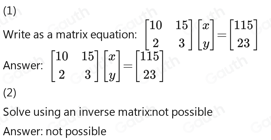 Resuelto:Escribe en forma matricial cada sistema de ecuaciones lineales ...