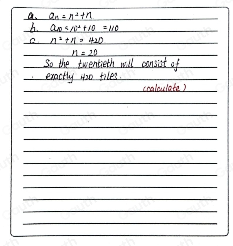 Solved: Assume that the pattern shown by the square tiles of the ...
