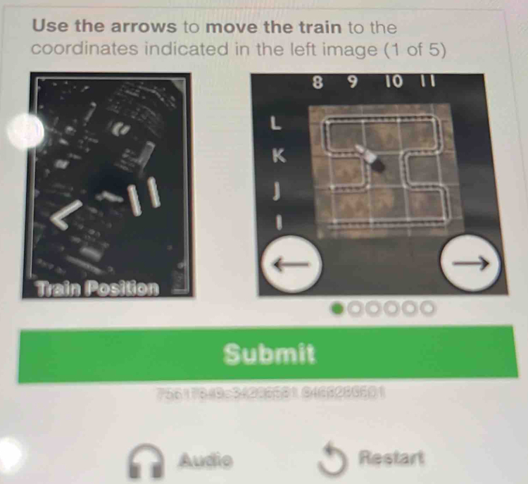 Solved: Use the arrows to move the train to the coordinates indicated ...