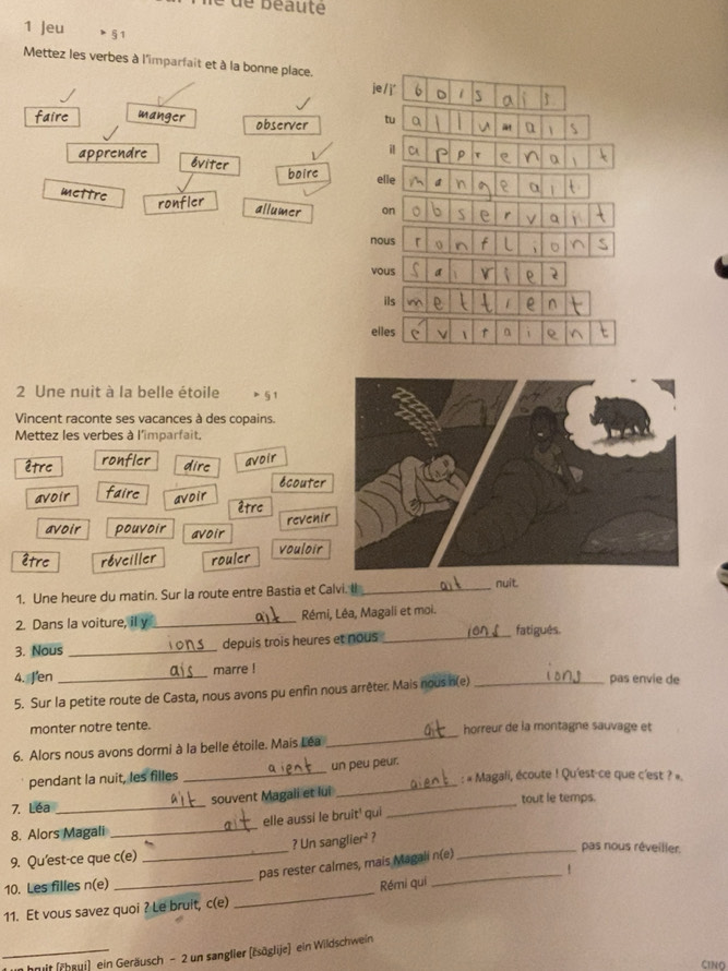 Gelöst:Jeu §1 Mettez les verbes à l'imparfait et à la bonne place. ie ...