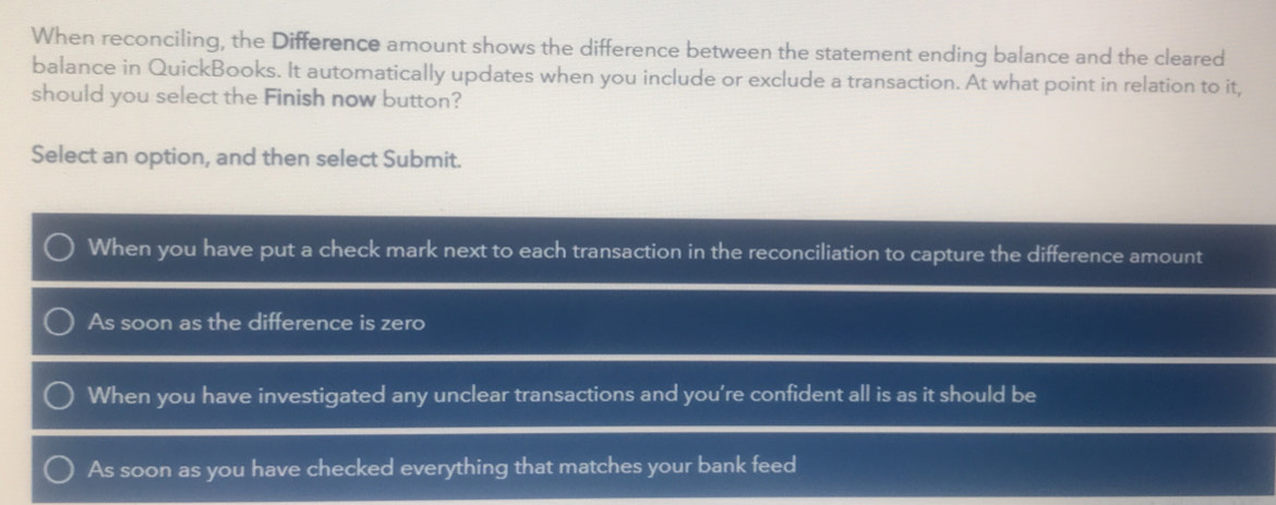 Solved: When reconciling, the Difference amount shows the difference ...