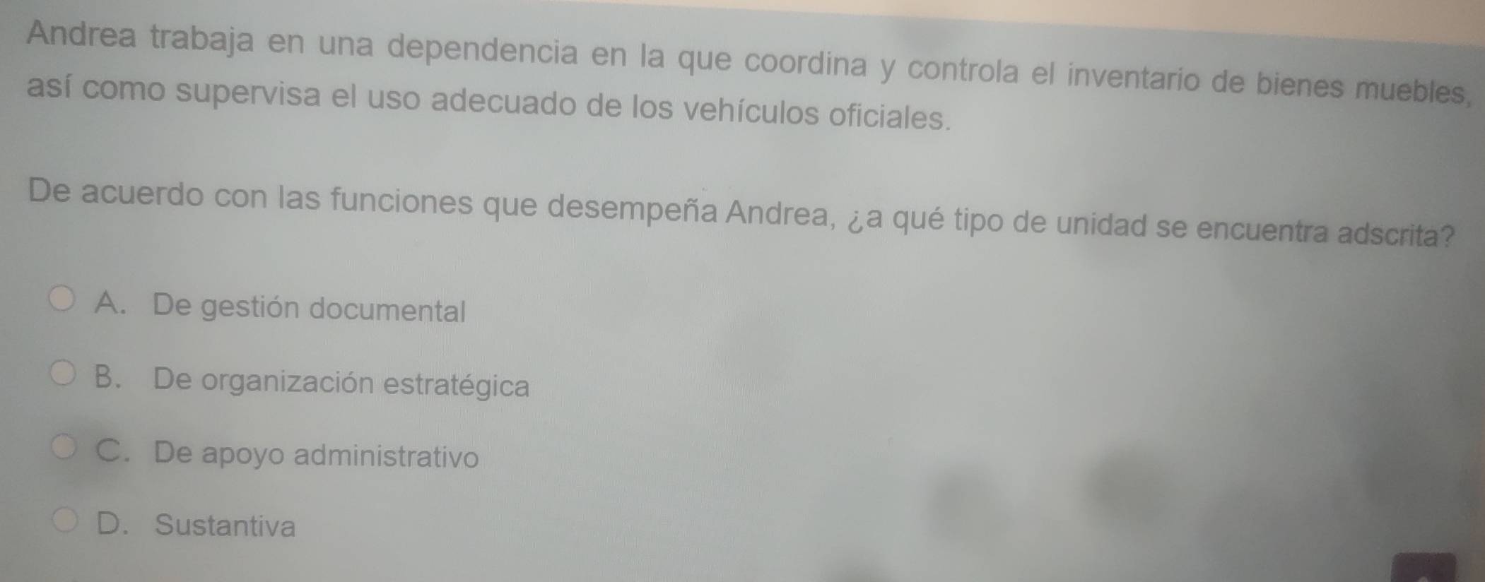 Resuelto:Andrea trabaja en una dependencia en la que coordina y ...