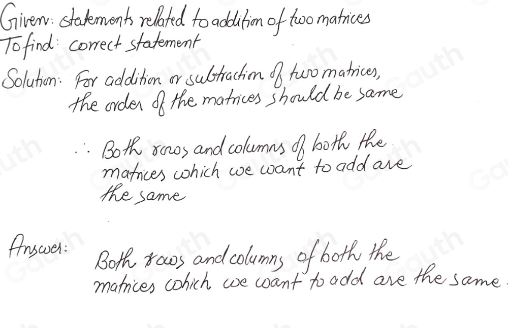 Solved: Which of the following 1 point condition is correct if we want ...
