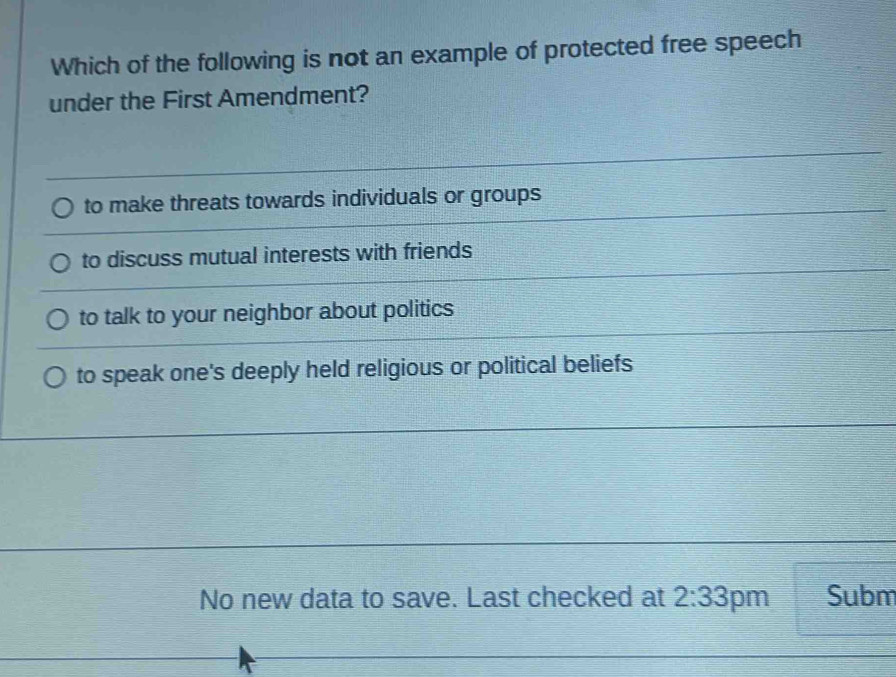 Solved: Which of the following is not an example of protected free ...