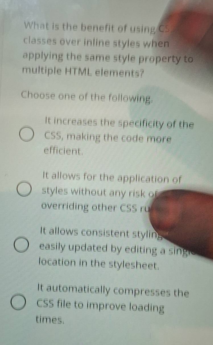 Solved: What is the benefit of using CS classes over inline styles when ...