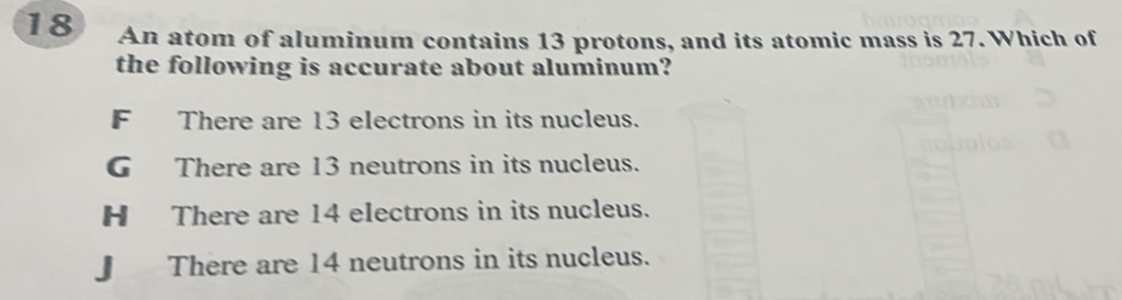 Solved: An atom of aluminum contains 13 protons, and its atomic mass is ...