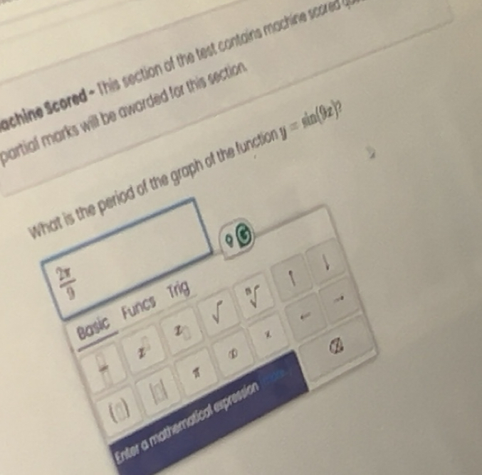 Solved: chine Scored - This section of the test contains machine scored ...