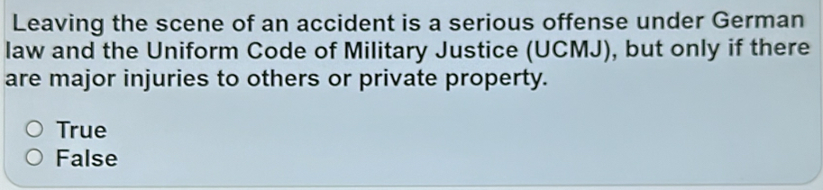 Gelöst:Leaving the scene of an accident is a serious offense under ...