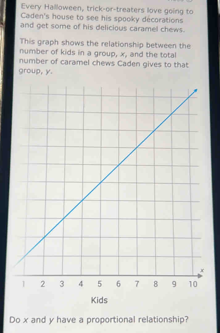 Solved: Every Halloween, trick-or-treaters love going to Caden's house ...