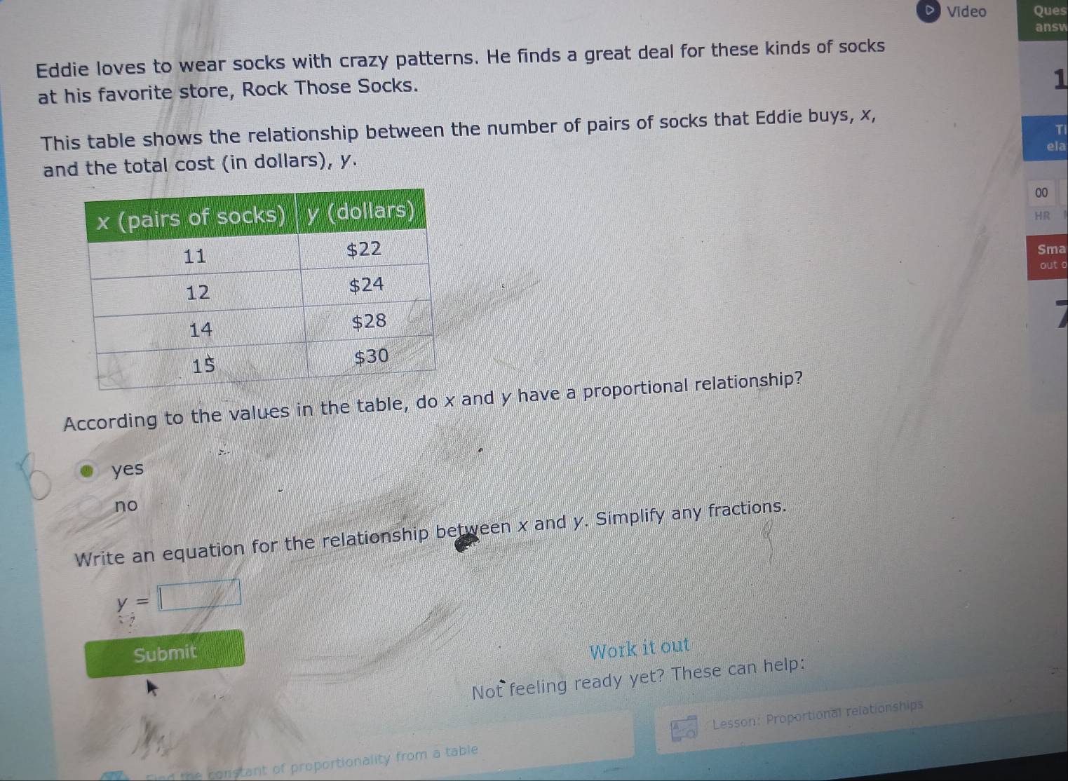 Solved: Video Ques answ Eddie loves to wear socks with crazy patterns ...