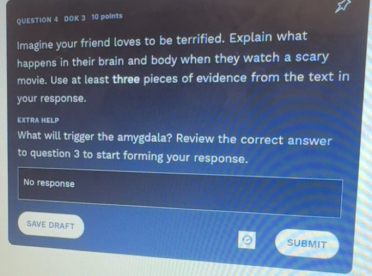 Solved: DOK 3 10 points Imagine your friend loves to be terrified ...