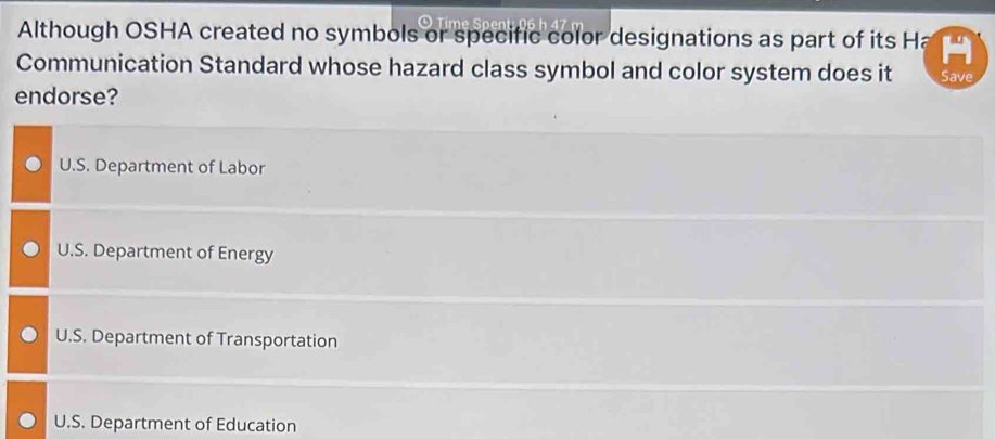 Solved: Although OSHA created no symbols or specific color designations ...