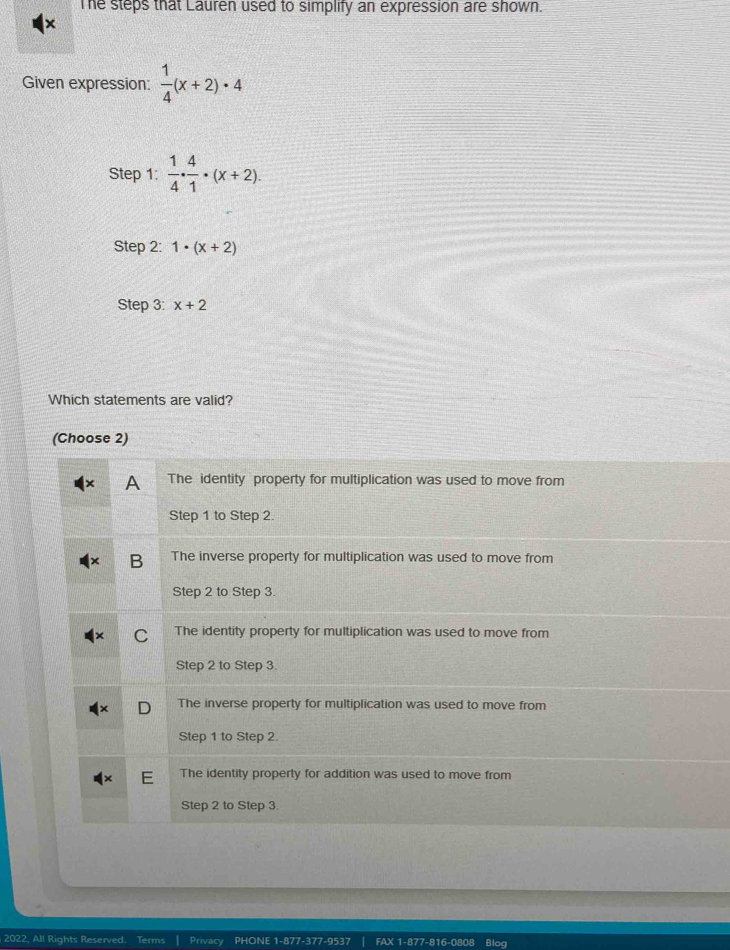Solved: The steps that Lauren used to simplify an expression are shown ...