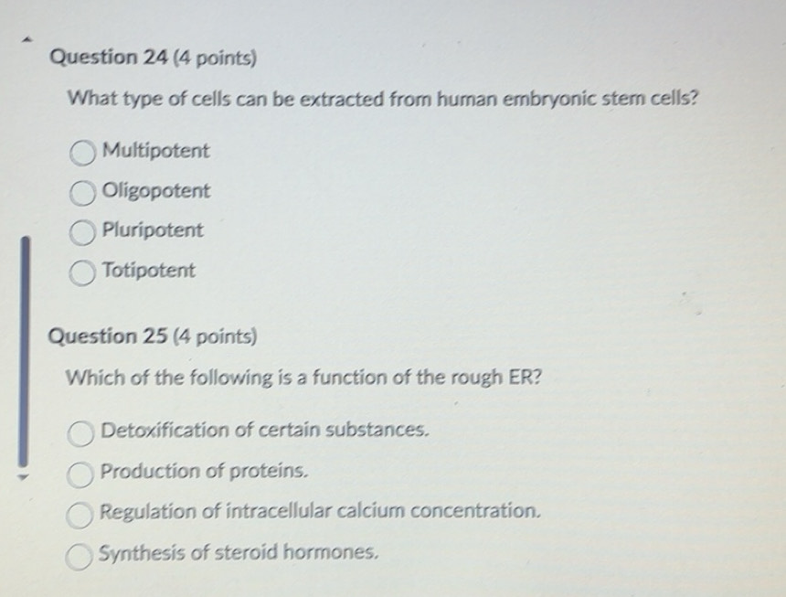 Solved: What type of cells can be extracted from human embryonic stem ...