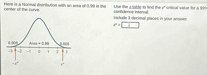 Solved: Here is a Normal distribution with an area of 0.99 in the Use ...