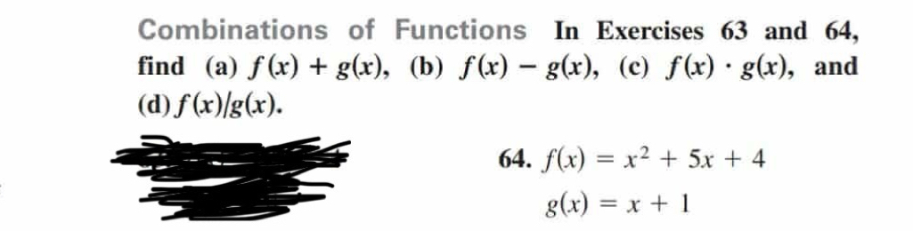 Solved: Combinations of Functions In Exercises 63 and 64, find (a) f(x ...