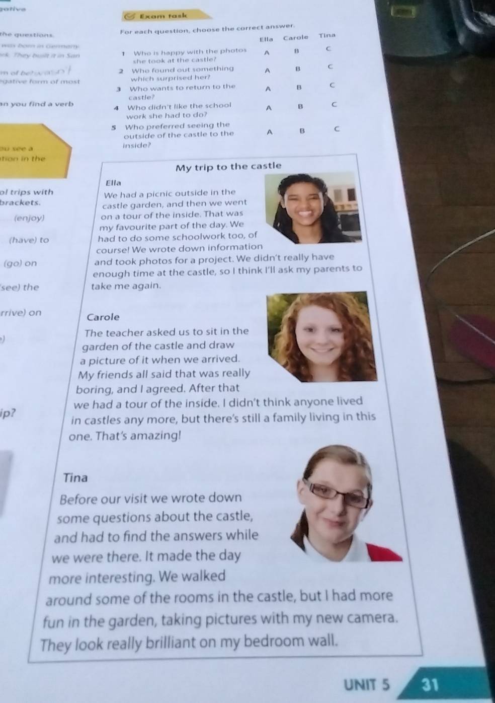 Résolu :rative Exam task th e questions For each question, choose the ...