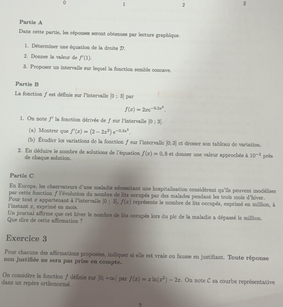 Résolu :0 1 2 3 Partie A Dans cette partie, les réponses seront ...