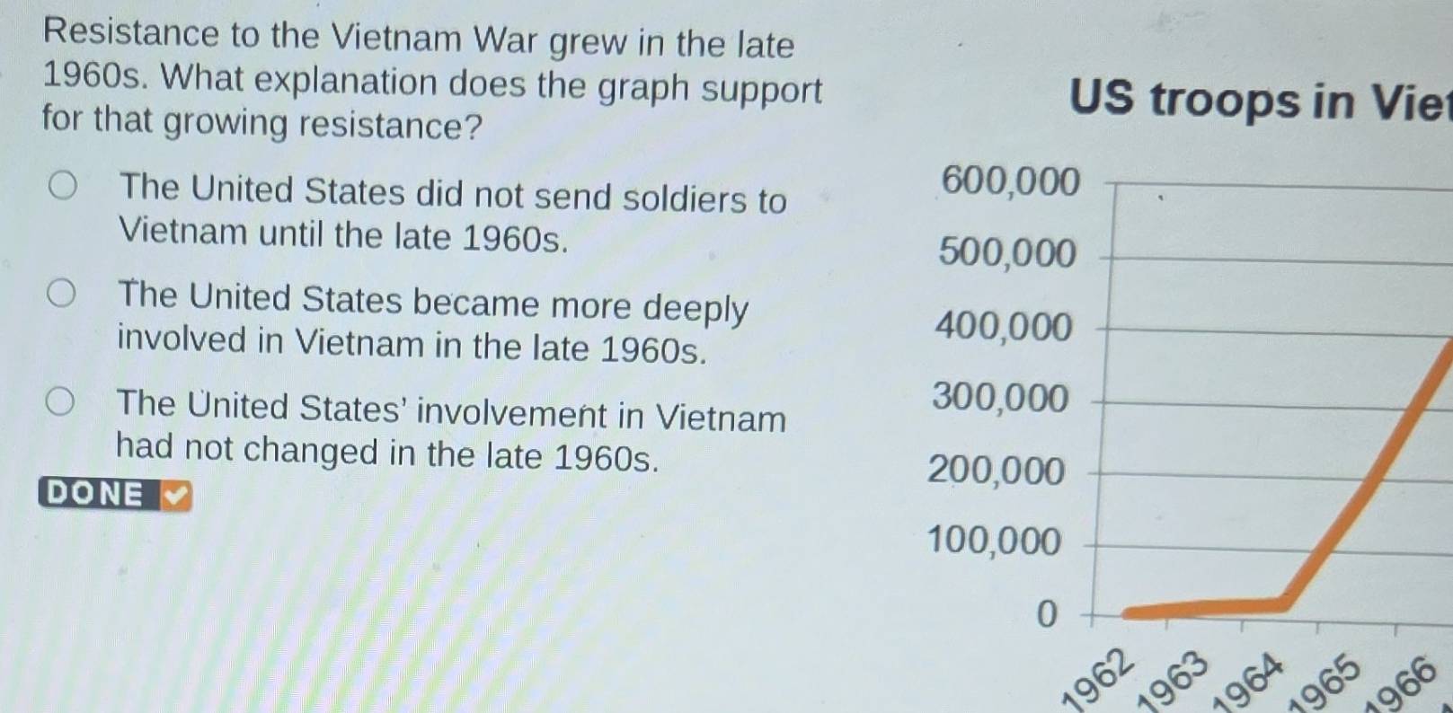 Solved: Resistance to the Vietnam War grew in the late 1960s. What ...