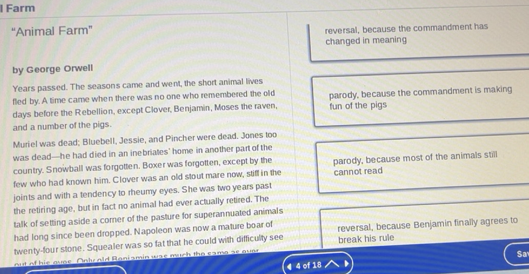 Solved: Farm “Animal Farm” reversal, because the commandment has ...