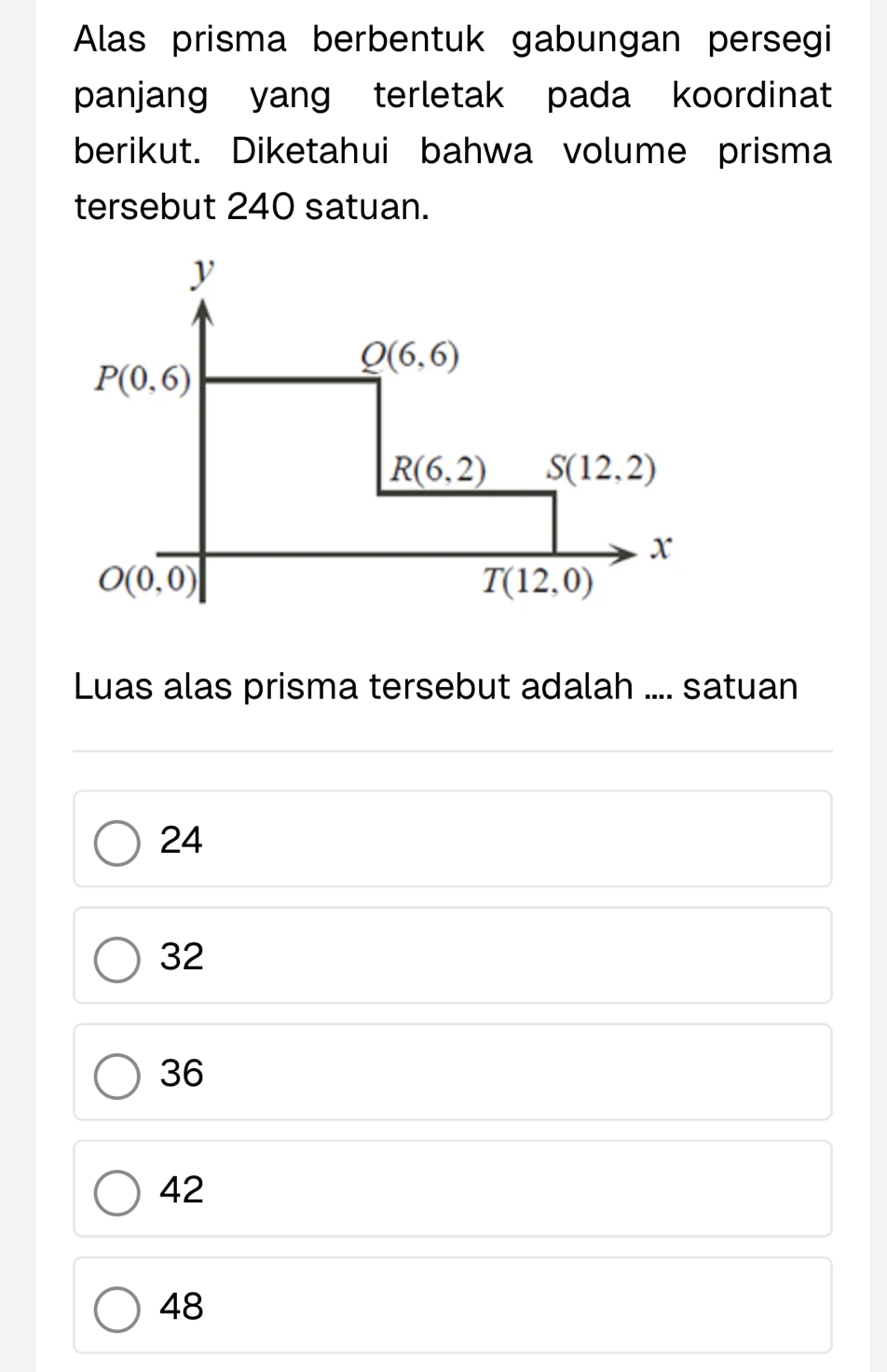 Telah dijawab:Alas prisma berbentuk gabungan persegi panjang yang ...
