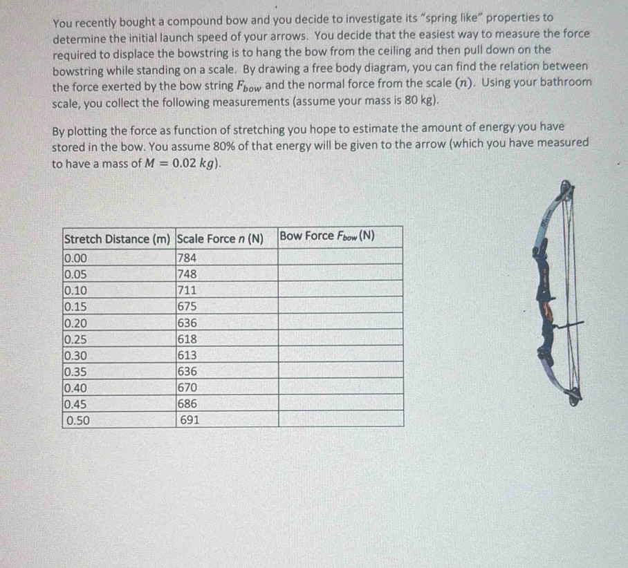 Solved: You recently bought a compound bow and you decide to ...