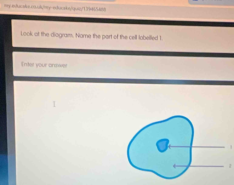 Solved: Look at the diagram. Name the part of the cell labelled 1. Enter your answer [Others]