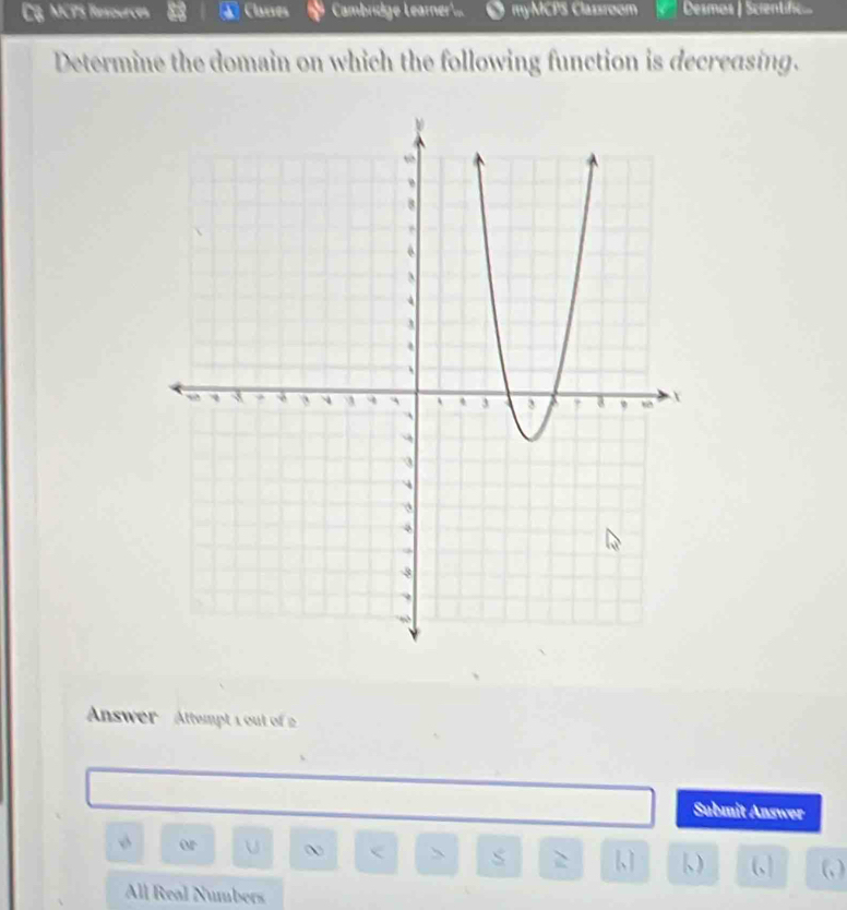 Solved: MCPS Refources Clarres Cambridge Learner'... myMCPS Classroom Desmos / Scientifc ...