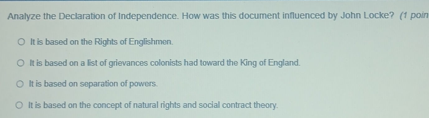 Solved: Analyze the Declaration of Independence. How was this document ...