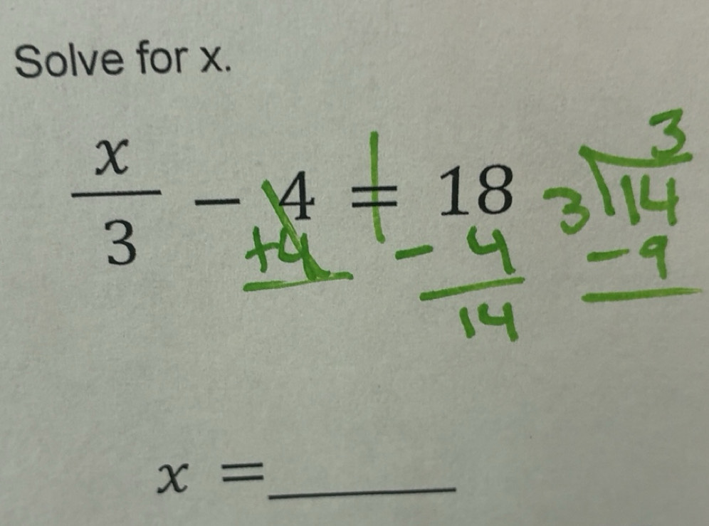 Solved: Solve for x. ÷ -8 + 18 _ x= [Math]