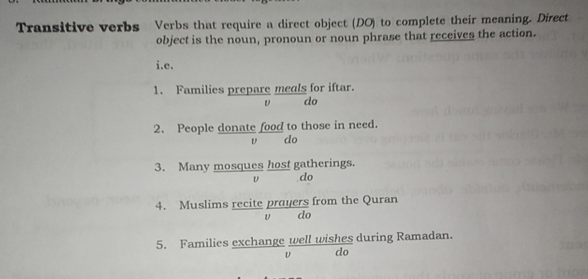 Solved: Transitive verbs Verbs that require a direct object (DO) to ...