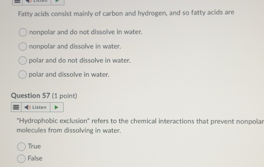 Solved: Fatty acids consist mainly of carbon and hydrogen, and so fatty ...
