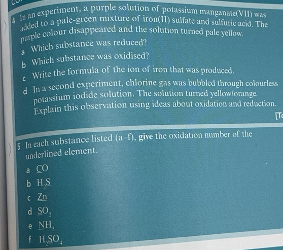 Selesai:In an experiment, a purple solution of potassium manganate(VII ...