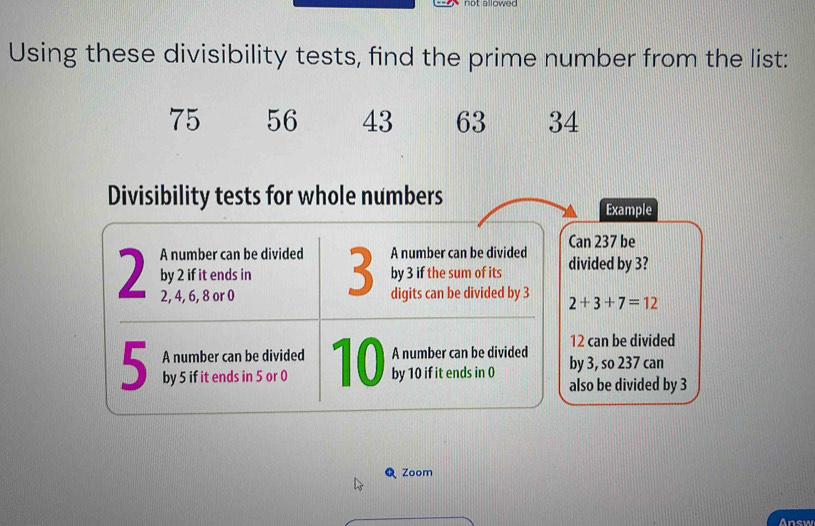 Solved: Using these divisibility tests, find the prime number from the ...