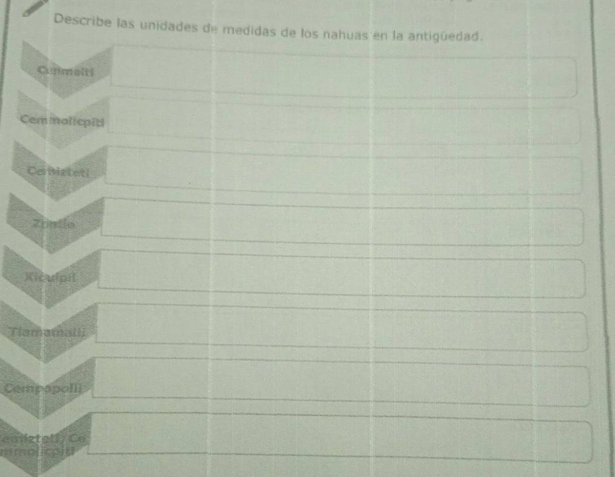 Resuelto:Describe las unidades de medidas de los nahuas en la ...
