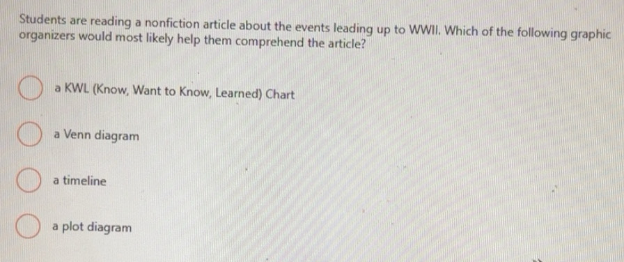 Solved: Students are reading a nonfiction article about the events ...