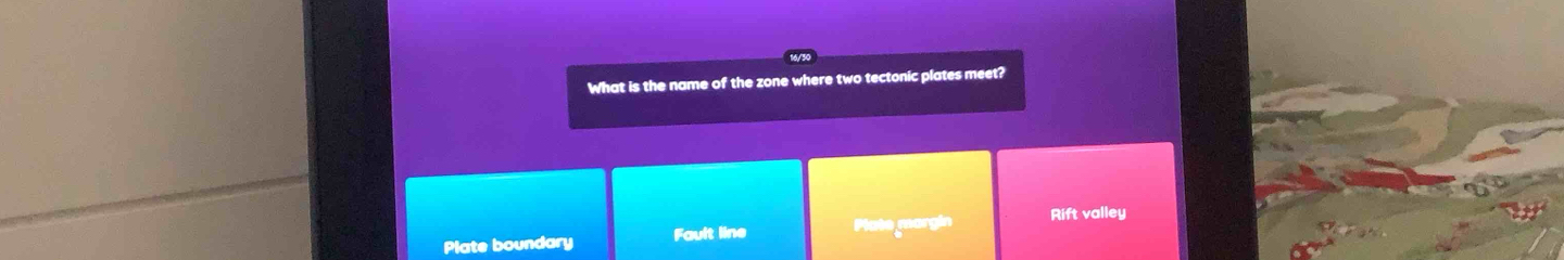 Solved: What is the name of the zone where two tectonic plates meet ...