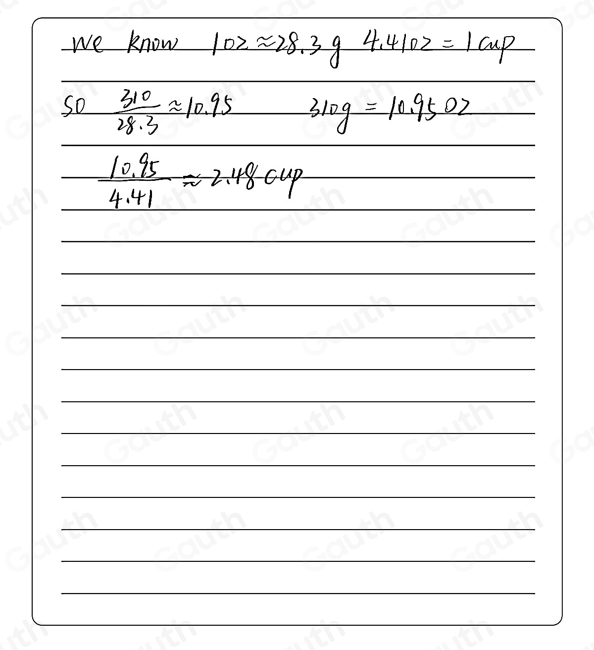 Solved: You decided to make a cake using a recipe from a European ...