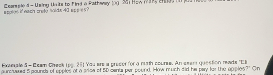 Solved: Example 4 - Using Units to Find a Pathway (pg. 26) How many ...