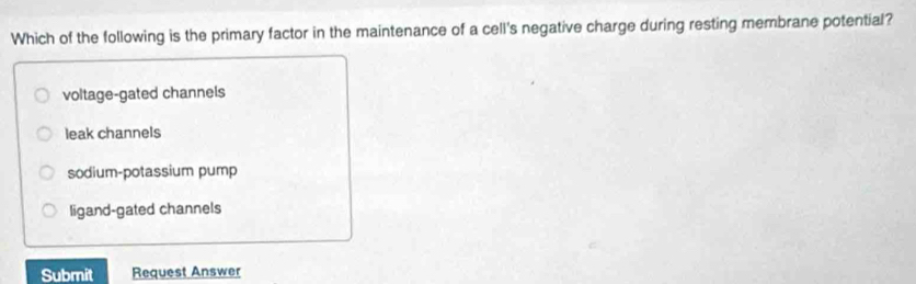 Solved: Which of the following is the primary factor in the maintenance ...