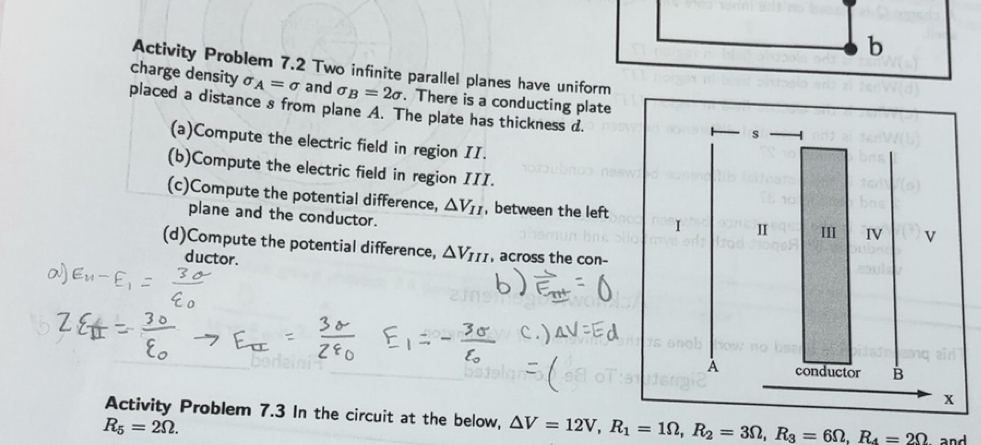 Solved: Activity Problem 7.2 Two infinite parallel planes have uniform ...