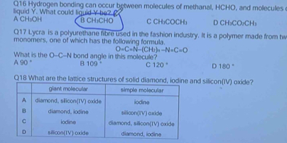 Solved: Hydrogen bonding can occur between molecules of methanal, HCHO ...