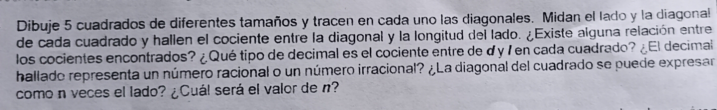 Resuelto:Dibuje 5 cuadrados de diferentes tamaños y tracen en cada uno ...