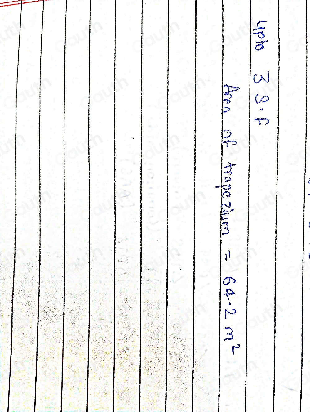 Solved: Calculate the area of the trapezium below. Give your answer to ...