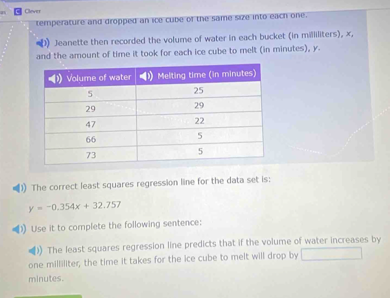 Solved: Clever temperature and dropped an ice cube of the same size ...