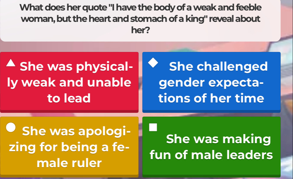 Risolto:What does her quote "I have the body of a weak and feeble woman ...