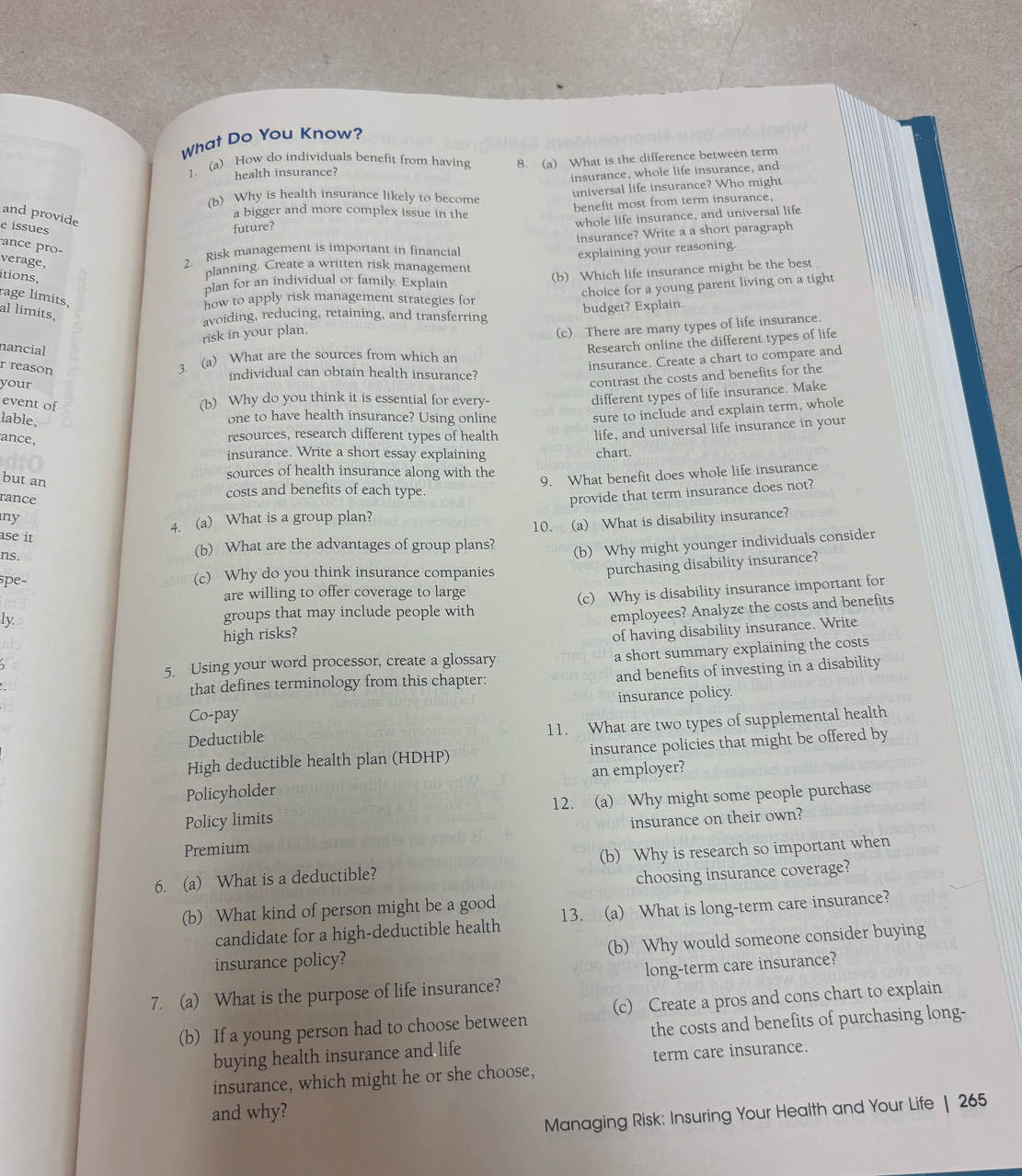 Solved: What Do You Know? 1. (a) How do individuals benefit from having ...