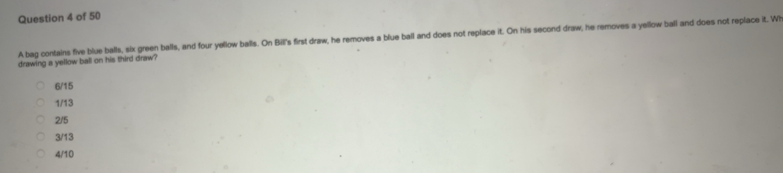Solved: A bag contains five blue balls, six green balls, and four ...