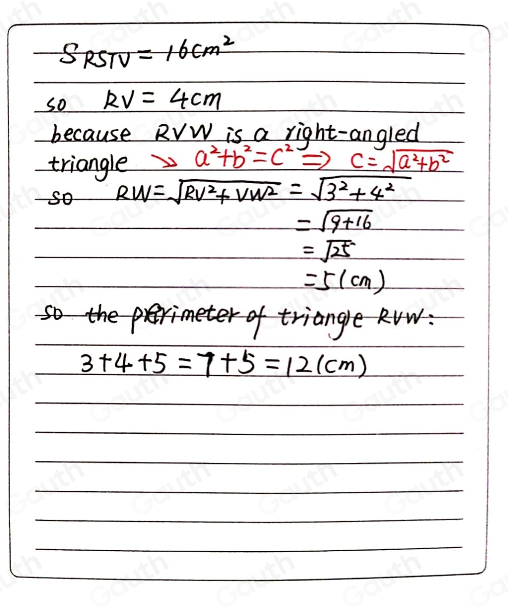 Selesai:In the diagram, PQRW is a trapezium, RSTV is a square, TUV is ...